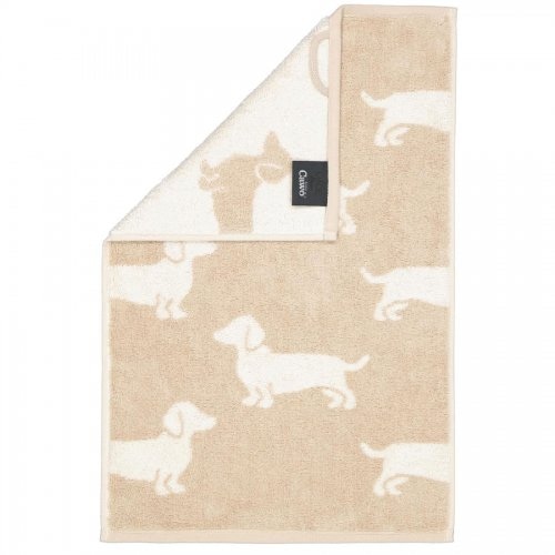 Cawö Gästehandtuch We love Dogs Dackel Natur Beige (30x