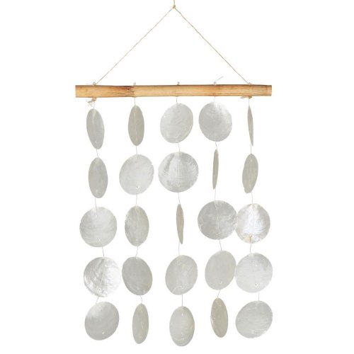Ib Laursen Windspiel mit Muscheln Weiß Länglich (5-Reih