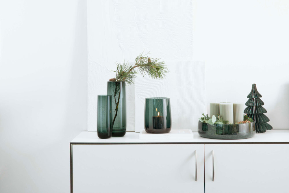 Vase Ajana Glas Grün 29cm von Asa - erkmann