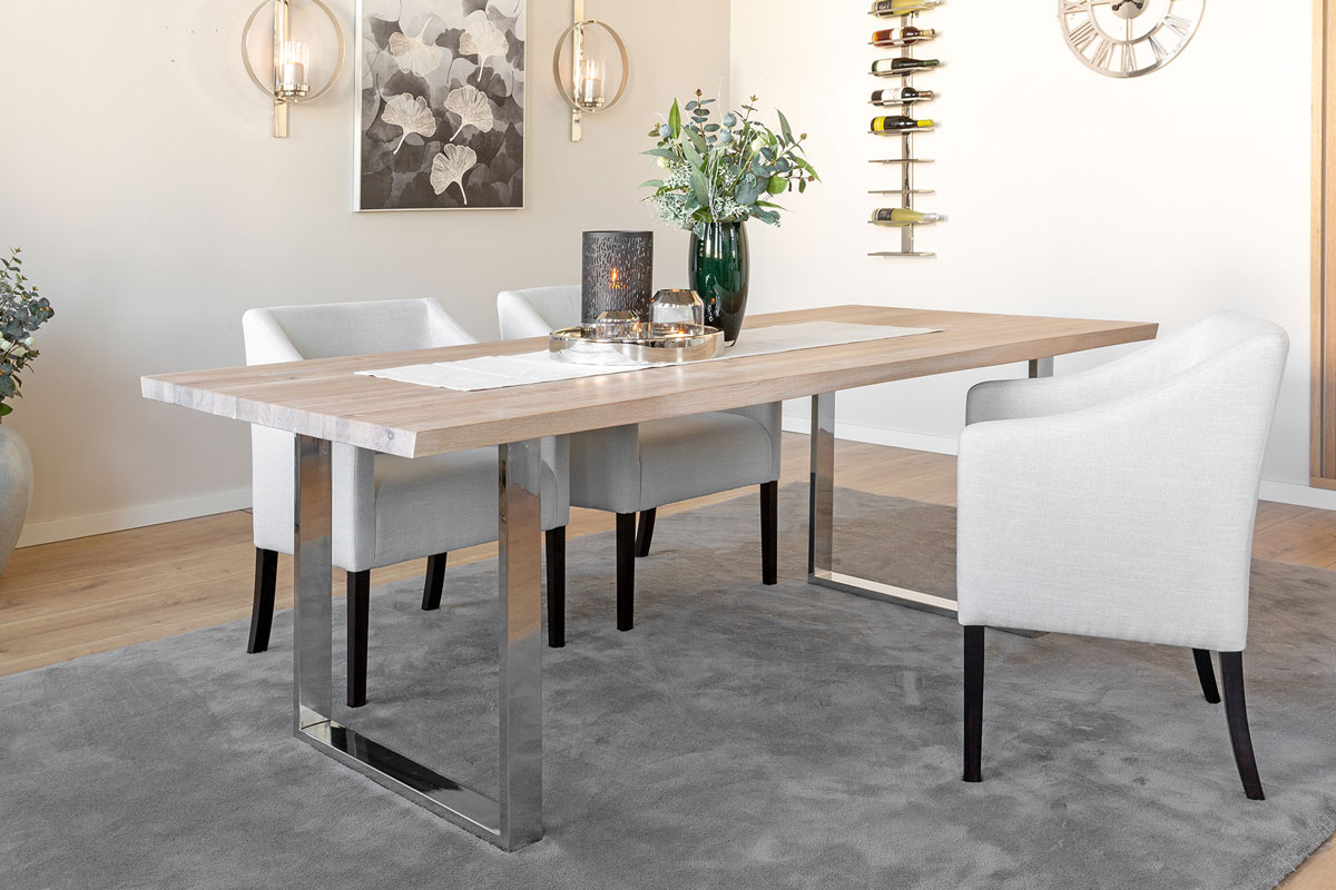 Esstisch Tisch Dean Holz Eichenholz Weiß geölt (180cm) von Fink - erkmann