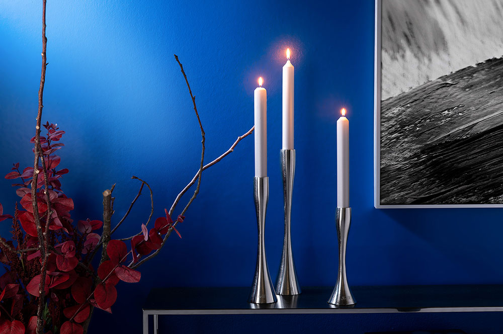 Fink Leuchter Kerzenleuchter Lady Silber Matt (36cm)