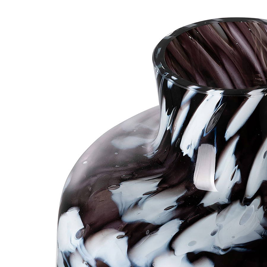 Fink Vase Gosy Glas Braun Weiß (18cm)