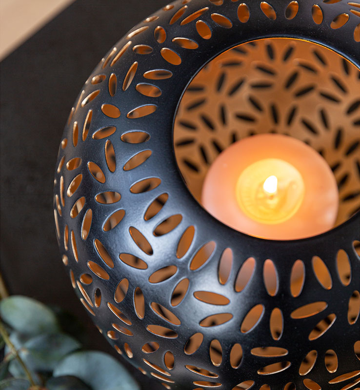 Fink Windlicht Daria Schwarz (17cm)