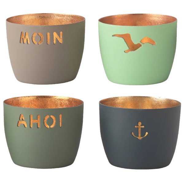 Gift Company Windlicht Madras Set Maritim (4er-Set)