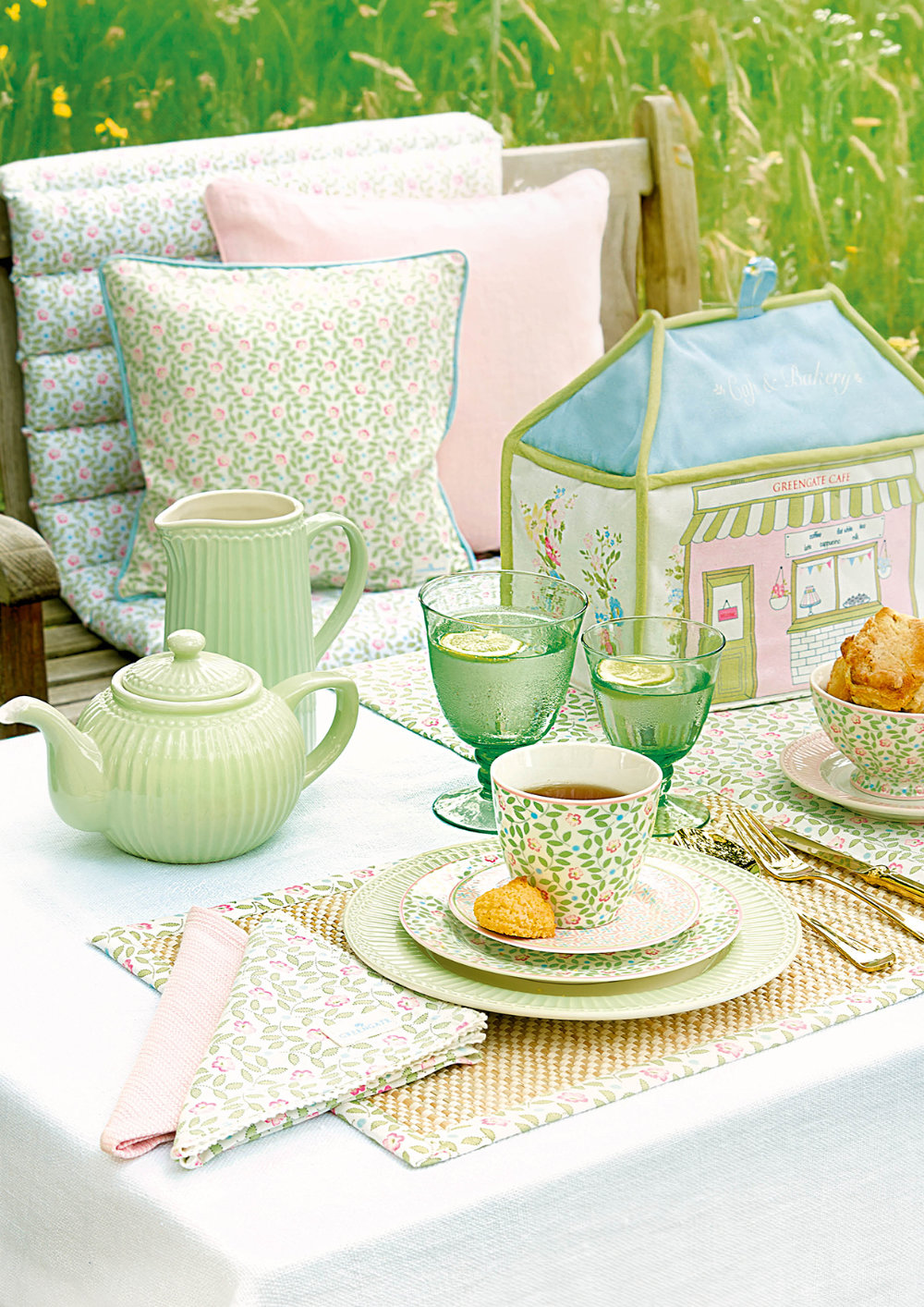 Tischset mit Baumwollrand Dahla Blue von Greengate