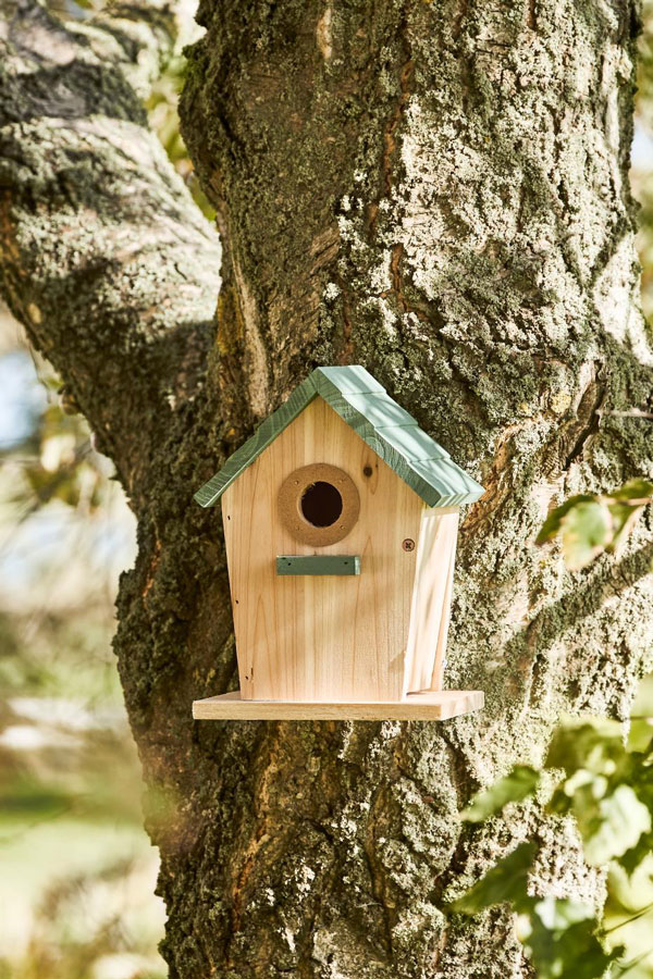 Ib Laursen Vogelhaus Natur mit Staubig Grünem Akzenten