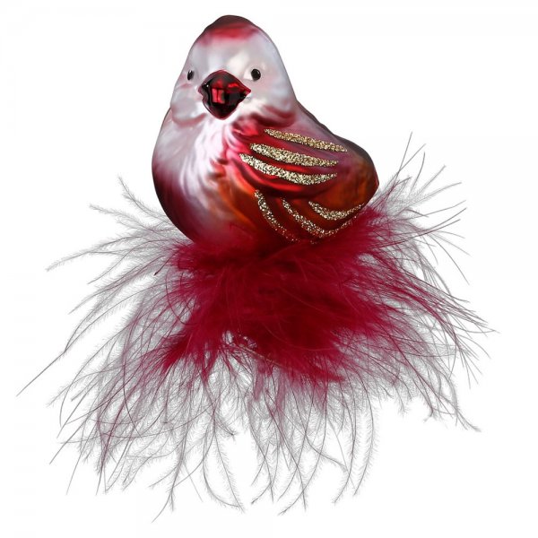 Inge Glas Christbaumschmuck Vogel Flauschige Feder (7cm