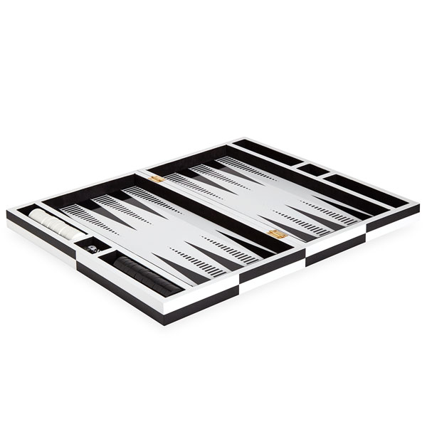 Backgammon Set Lacquer Op Art Schwarz Weiß von Jonathan