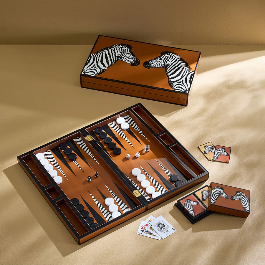 Jonathan Adler Backgammon Set Zebra