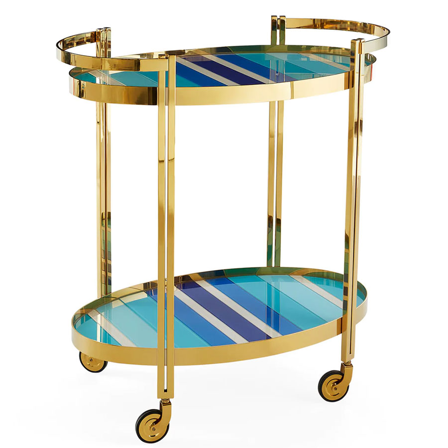 Jonathan Adler Barwagen Ultramarine Bar Cart