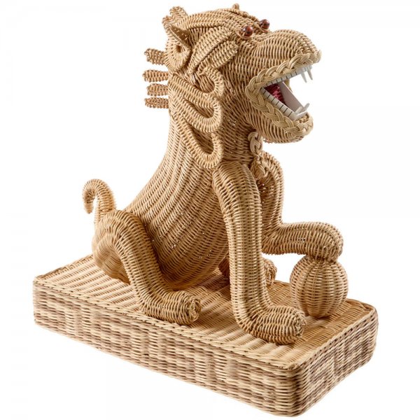 Dekoration Rattan Wicker Foo Dog von Jonathan Adler - e