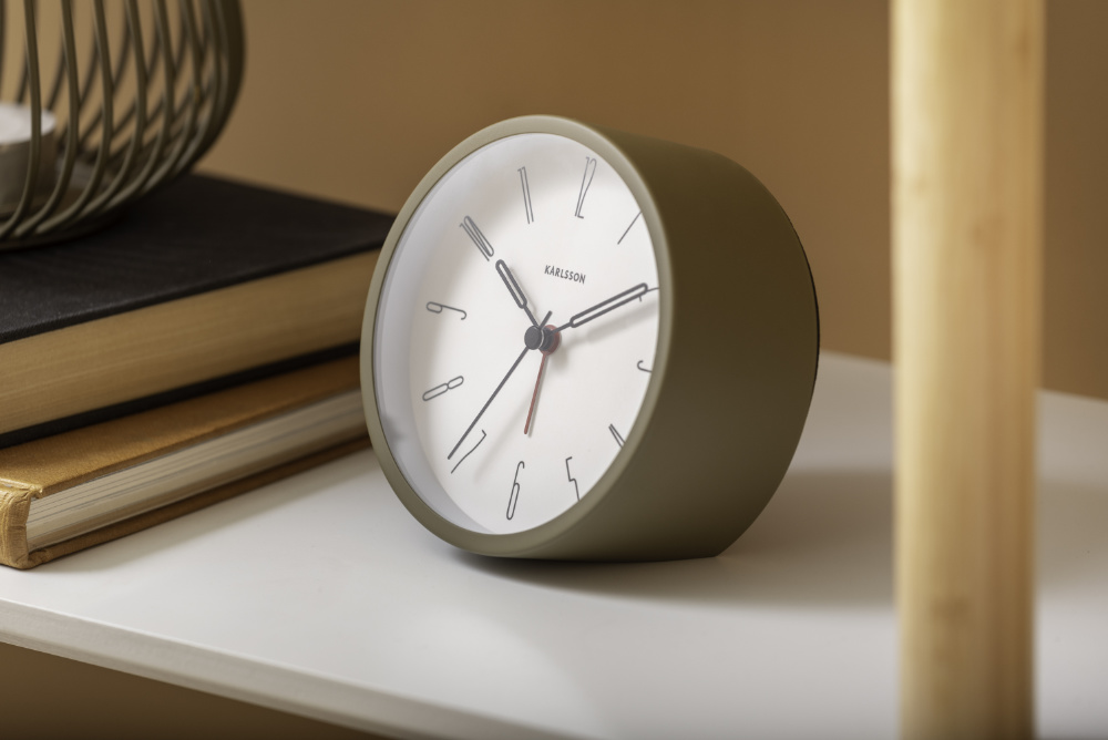 Karlsson Alarm Clock Belle Numbers iron moss green