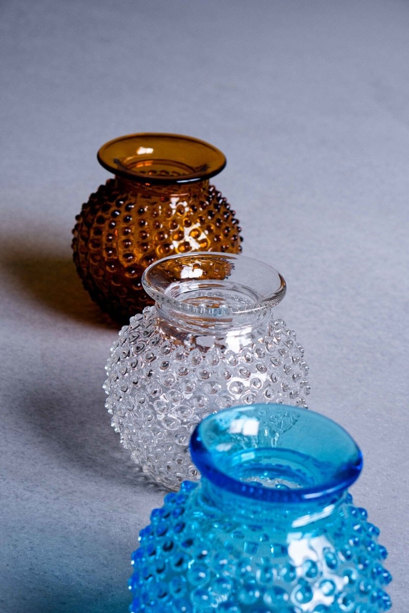 Klimchi Studio Vase Hobnail Collar Transparent