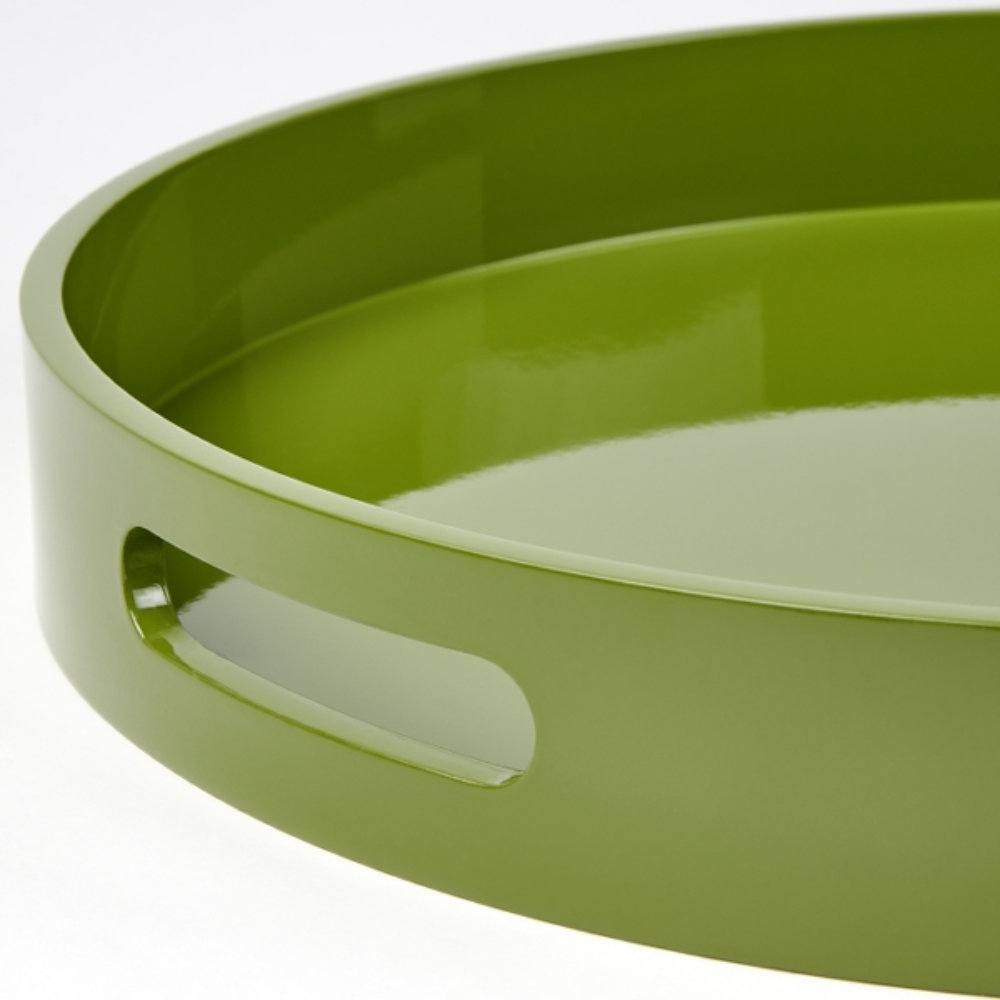 Tablett Enzo MDF Lackiert Rund Grün von LAMBERT