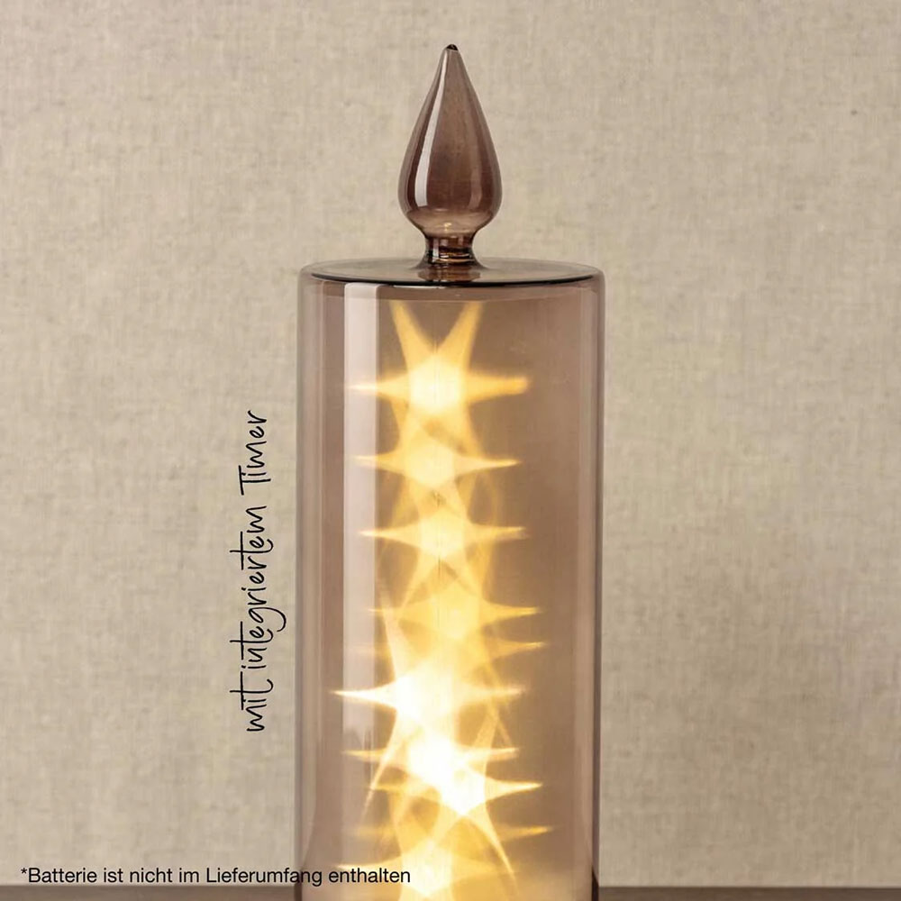 Leonardo Leuchtobjekt LED Kerze Silenzio Grau (29,5cm)