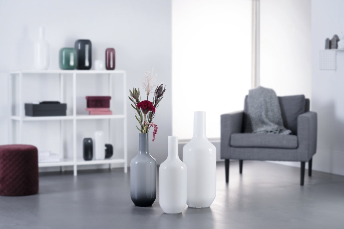 Leonardo Vase Milano Weiß Glas (50cm)