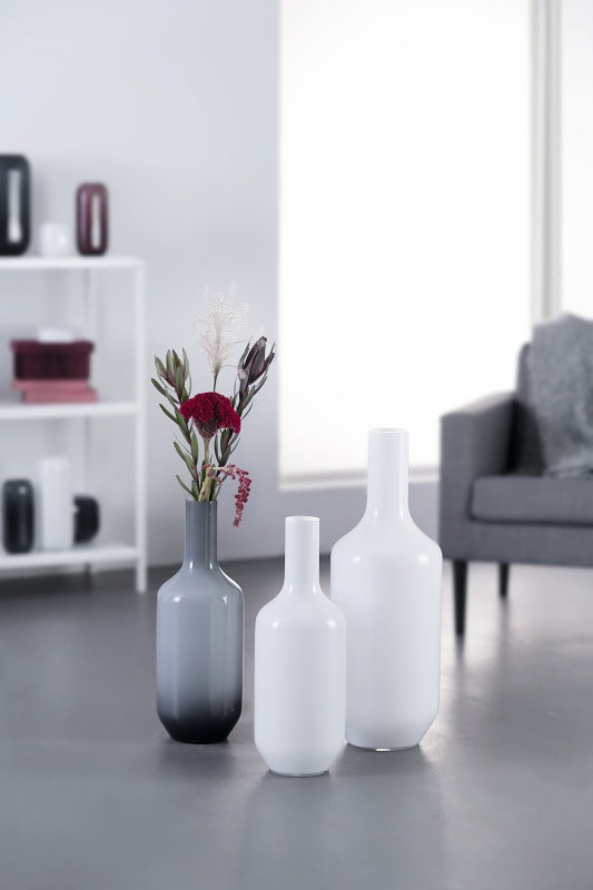 Leonardo Vase Milano Weiß Glas (50cm)
