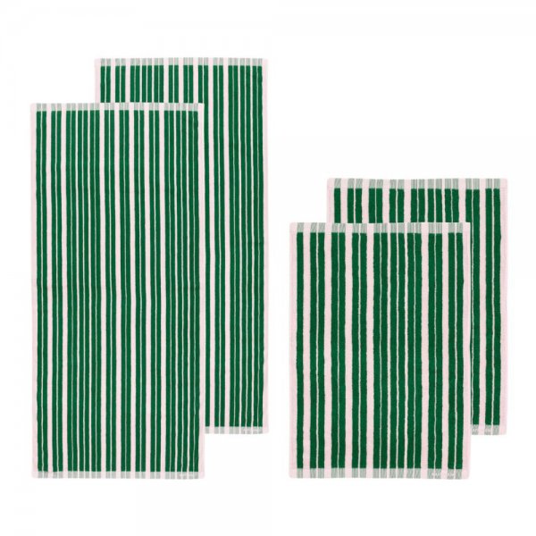 Handtuch-Set Raide Green 4-teilig von Marimekko
