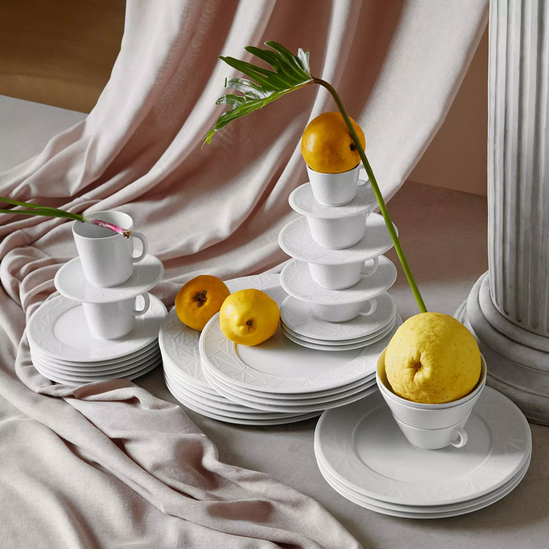 Meissen Kaffee Set Vitruv Graphic Weiß (10-teilig)