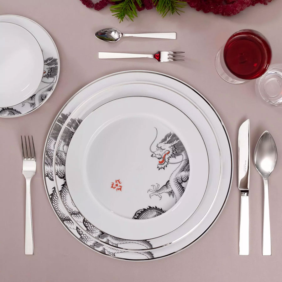 Meissen Platzteller Vitruv Glücksdrache Platinum (34cm)