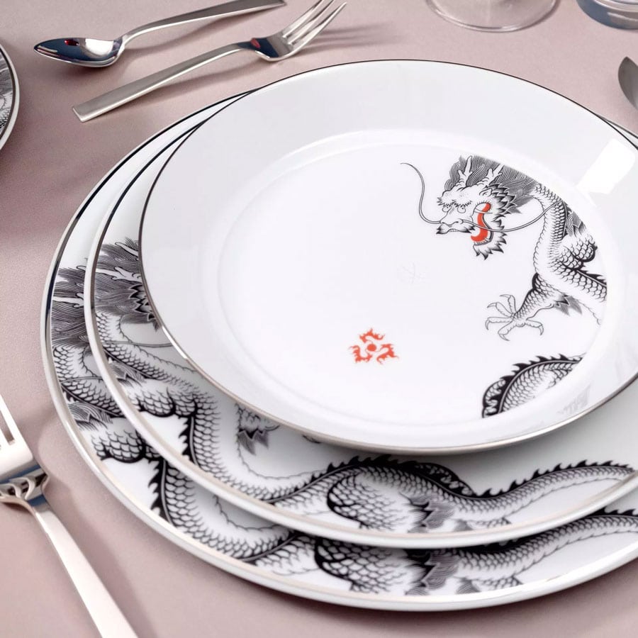 Meissen Platzteller Vitruv Glücksdrache Platinum (34cm)