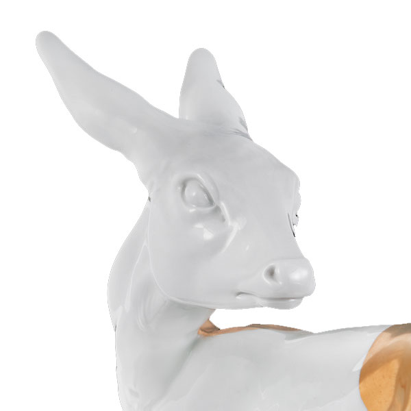 Porzellanfigur Reh Gold staffiert von Meissen - erkmann