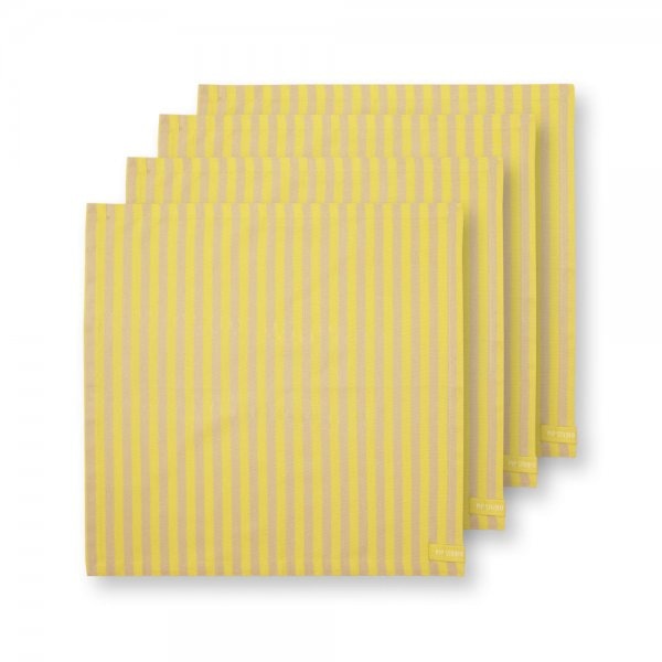 Stoffservietten-Set Stripes Gelb (40x40cm) Pip Studio