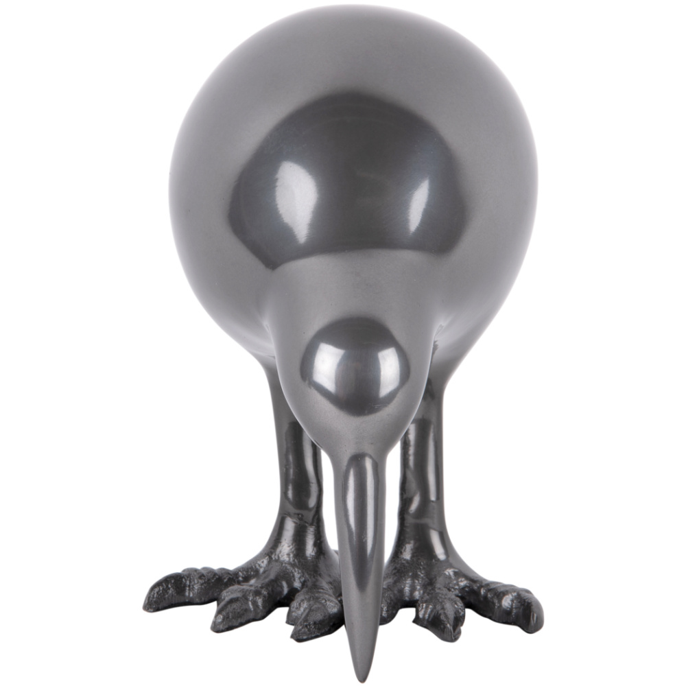 Statue Kiwi Bird Metal Gun Metal 16x9x15cm Present Time
