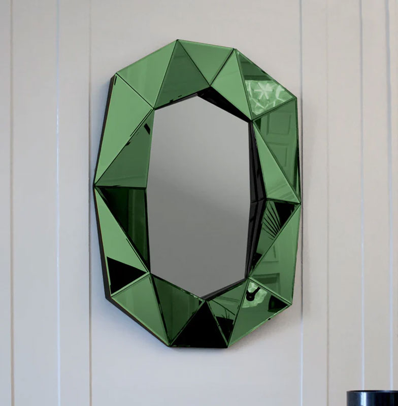 Spiegel Diamond Large Mirror Emerald Silver von Reflections Copenhagen ...