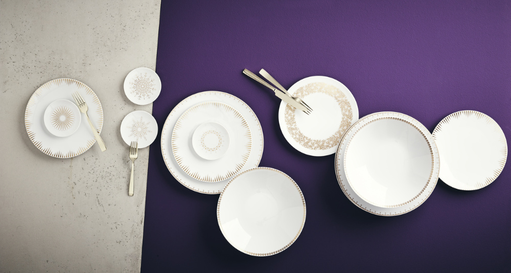 Teller-Set flach TAC Gropius Festive Cebratio Rosenthal