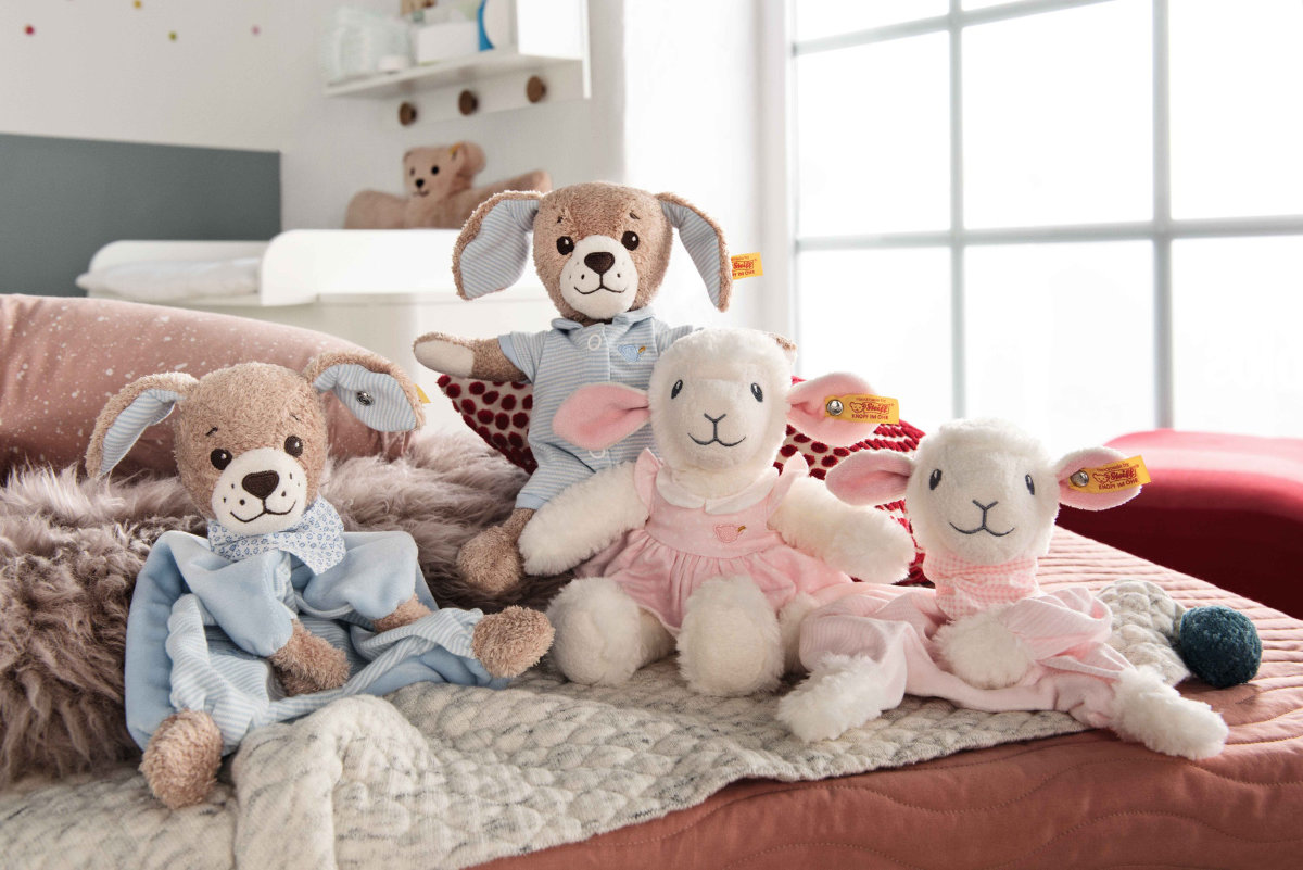 Schmusetuch Gute-Nacht-Hund Hellblau von Steiff