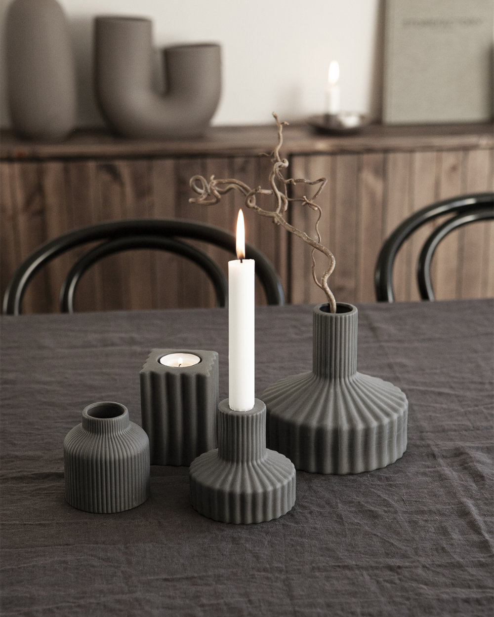 Vase Samset dunkelgrau (16cm) von Storefactory - erkmann